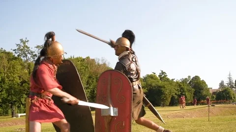 Ancient Roman Legionaries fight with gla... | Stock Video | Pond5