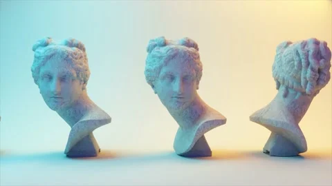 Ancient Roman white marble rotating stat... | Stock Video | Pond5