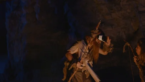 Ancient savage human tribe using modern ... | Stock Video | Pond5