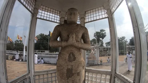 ancient stone ruined time statue of a bu... | Stock Video | Pond5