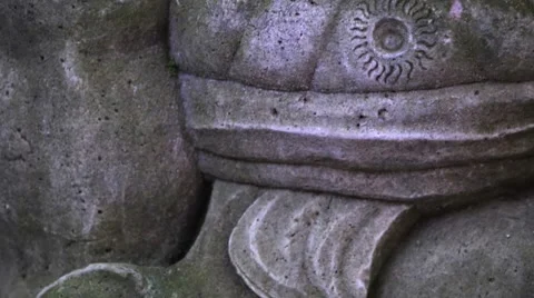 Ancient stone statue. Good spirit statue... | Stock Video | Pond5