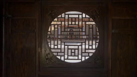 Ancient Traditional Chinese Window at Bu... | Stock Video | Pond5