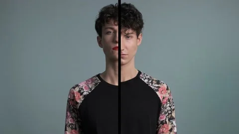 Androgyny. Transgender guy with and with... | Stock Video | Pond5