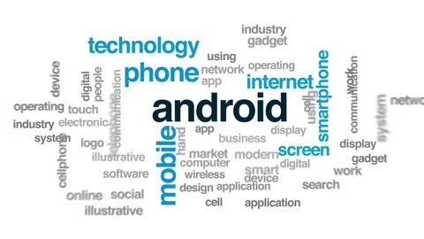 Android animated word cloud, text design... | Stock Video | Pond5