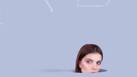 Android face of young woman with BLUE EY... | Stock Video | Pond5