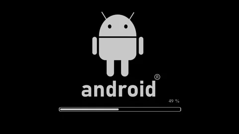Android logo with progress bar animated ... | Stock Video | Pond5