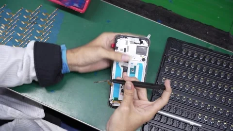 Android smartphone Production assembly l... | Stock Video | Pond5