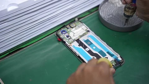 Android smartphone Production assembly l... | Stock Video | Pond5