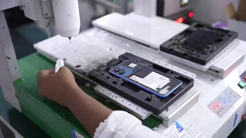 Android smartphone Production assembly l... | Stock Video | Pond5