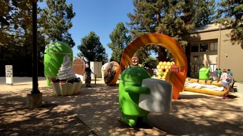 Android statue in Googleplex headquarter... | Stock Video | Pond5