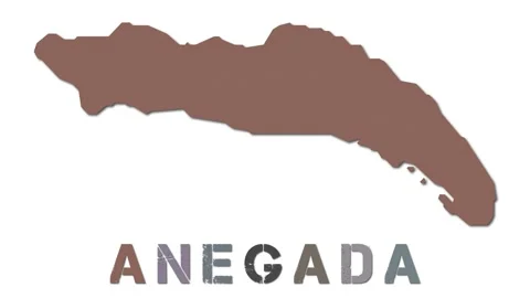 Anegada map with paper regions. Animated... | Stock Video | Pond5