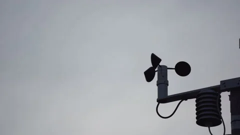 Anemometer on sky background, wind speed... | Stock Video | Pond5