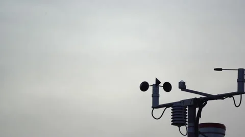 Anemometer on sky background, wind speed... | Stock Video | Pond5