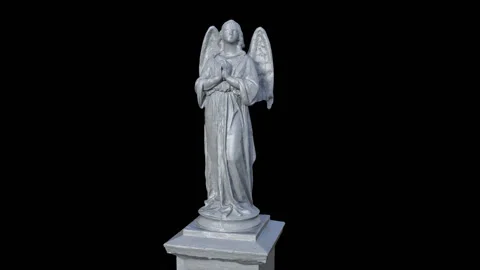 angel statue rotates alpha channel | Stock Video | Pond5