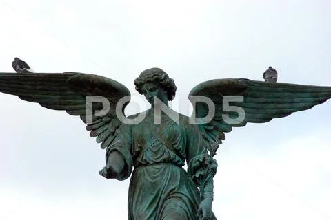 Angel of water in Bethesda Terrace in Central Park in New York City ...