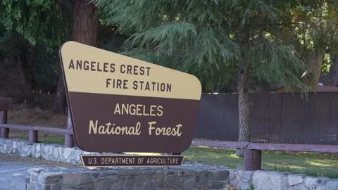 Angeles Crest Fire Station Sign in Angel... | Stock Video | Pond5