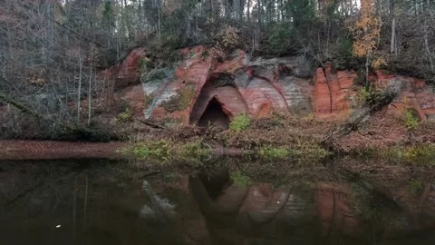 Angels Cave, a Red Sandstone Cliff in a... | Stock Video | Pond5