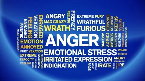 Anger animated word cloud,animation text... | Stock Video | Pond5