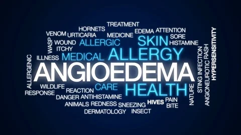 Angioedema animated word cloud, text des... | Stock Video | Pond5