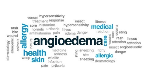 Angioedema animated word cloud, text des... | Stock Video | Pond5