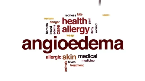 Angioedema animated word cloud, text des... | Stock Video | Pond5