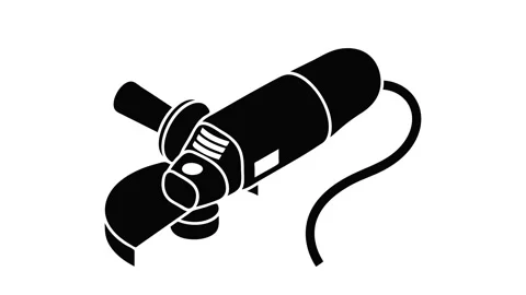 Angle grinder icon animation | Stock Video | Pond5