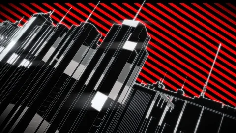 Angled Skyline Looping Animation | Stock Video | Pond5