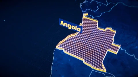 Angola country border 3D visualization, ... | Stock Video | Pond5