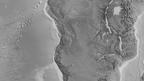 Angola on the globe. Bevel. Grayscale. L... | Stock Video | Pond5