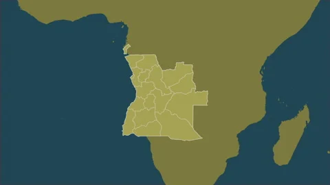 Angola map - extract. Regions. Pattern. | Stock Video | Pond5
