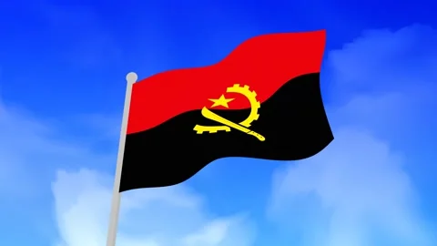 angola national flag wave animated in th... | Stock Video | Pond5