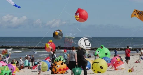 Angry birds air swimmers - Kites of All ... | Stock Video | Pond5