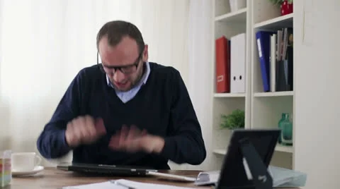 Businessman Destroying Computer Stock Footage ~ Royalty Free Stock ...