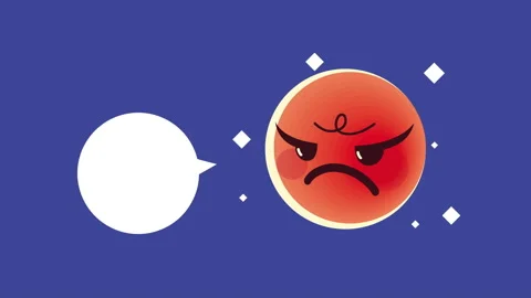 angry emoticon character animation | Stock Video | Pond5