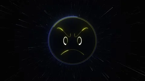 ANGRY Face Emoji Neon Background, Animat... | Stock Video | Pond5