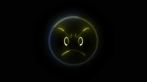 ANGRY Face Emoji Neon Background, Animat... | Stock Video | Pond5