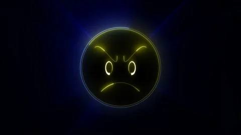 ANGRY Face Emoji Neon Background, Animat... | Stock Video | Pond5