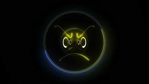 ANGRY Face Emoji Neon Background, Animat... | Stock Video | Pond5
