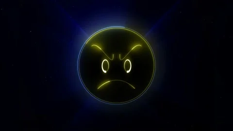 ANGRY Face Emoji Neon Background, Animat... | Stock Video | Pond5