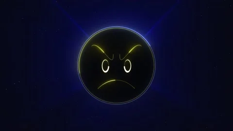 ANGRY Face Emoji Neon Background, Animat... | Stock Video | Pond5