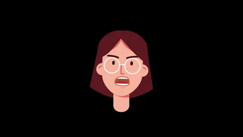 angry female face animation, cartoon mou... | Stock Video | Pond5