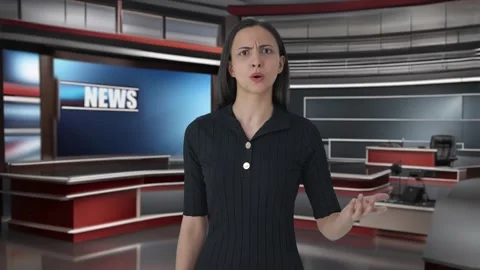 Angry Indian female news anchor shouting... | Stock Video | Pond5