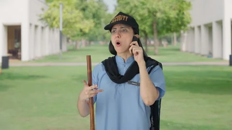 Angry Indian female security guard fight... | Stock Video | Pond5