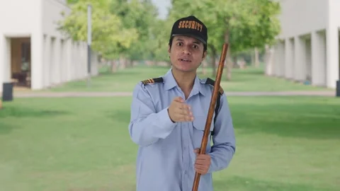 Angry Indian security guard shouting on ... | Stock Video | Pond5