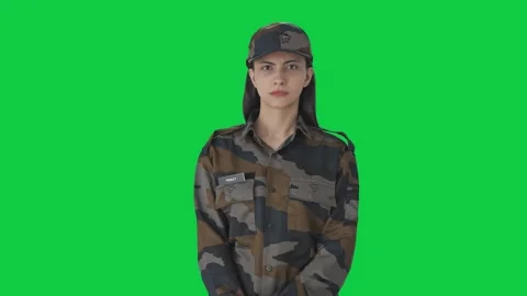 Angry Indian woman army officer looking ... | Stock Video | Pond5
