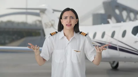 Angry Indian woman pilot shouting on som... | Stock Video | Pond5