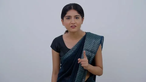 Angry Indian Woman in Saree | Stock Video | Pond5