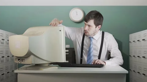 Angry Man Computer Stock Footage ~ Royalty Free Stock Videos | Pond5