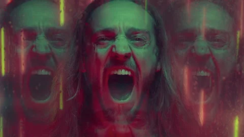 Angry Man Screaming on Camera in Studio ... | Stock Video | Pond5