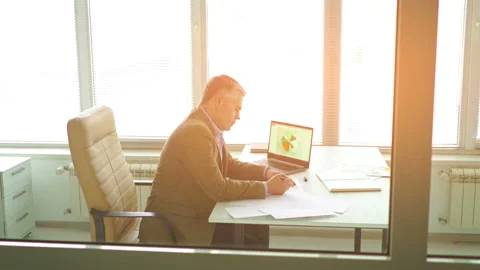 The angry man throwing papers from the t... | Stock Video | Pond5